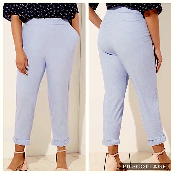 LOFT | Pants & Jumpsuits | Loft Plus Light Blue Linen Rayon Blend ...